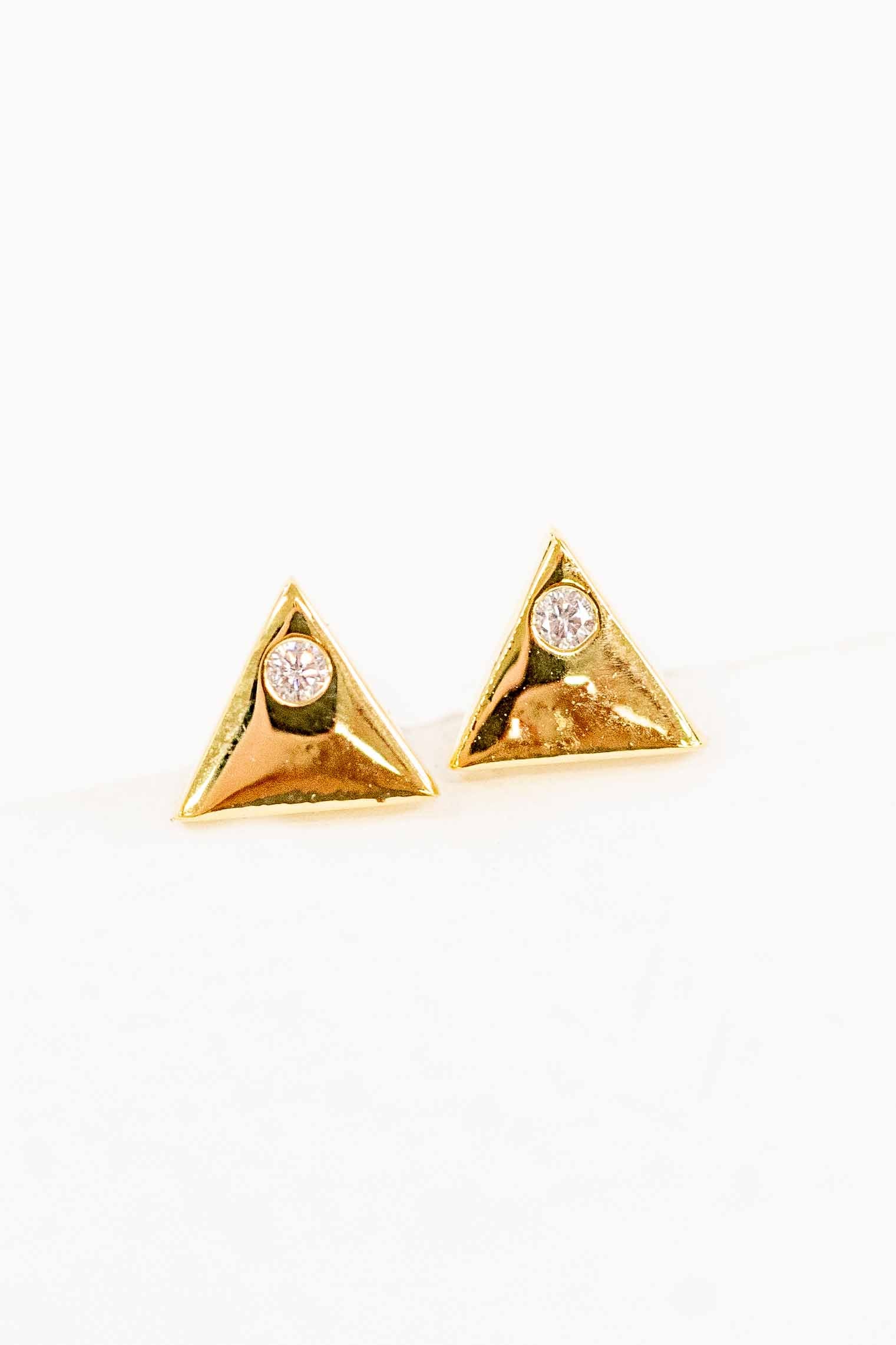 Mini Triangle Stone Stud Earrings – Lovoda
